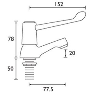 6 Inch Lever Operated Basin Taps