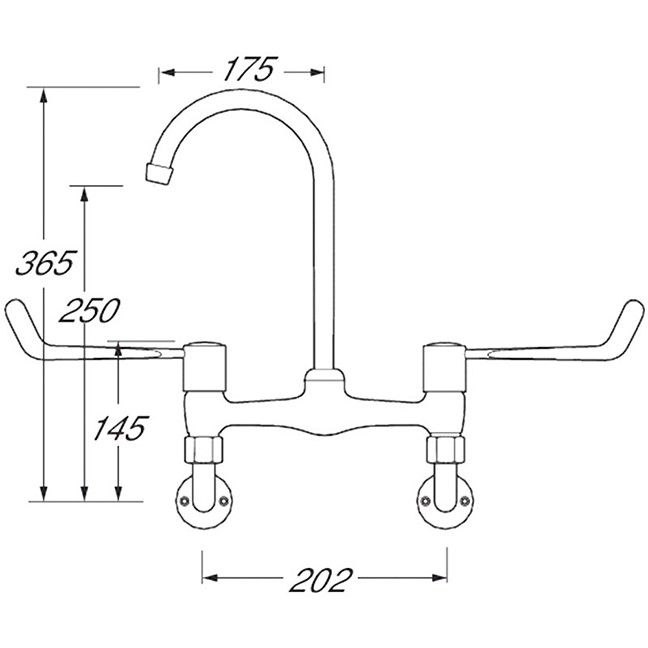 Bridge Lever Sink Mixer Wall Mounted Tap