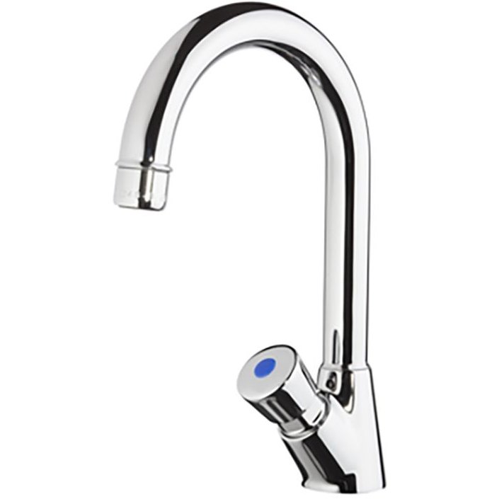 Swan Neck Time Flow Tap. Self Closing. 7 Second Rin Time.