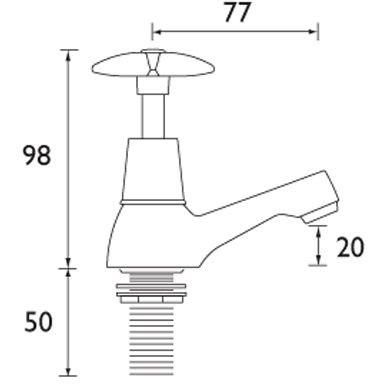 Cross Head Basin Taps. Hot And Cold X Head Taps
