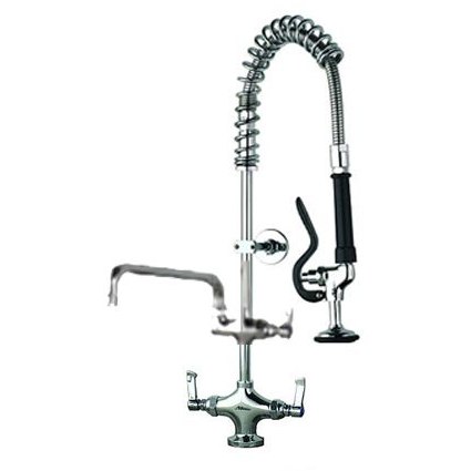 Short Pre Rinse Spray Unit Single Pedestal Pot Wash Tap