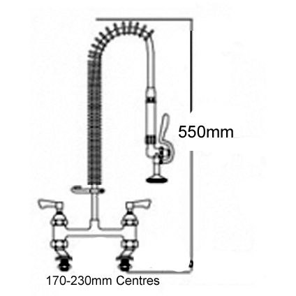 Super Short Pot Wash Tap Twin Pedestal Twin Water Supply