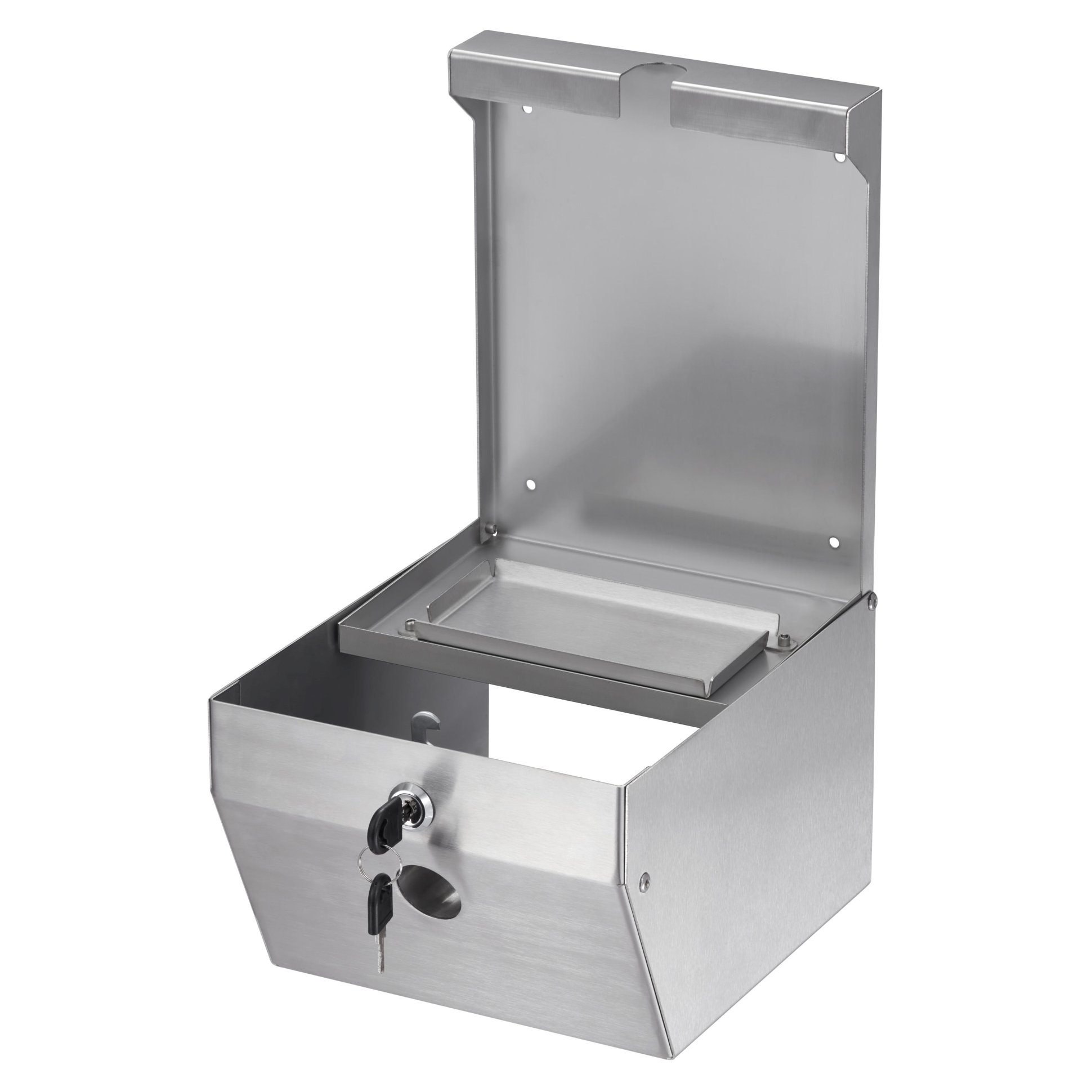 Sharps Disposal Box: Wall Mounted: Stainless Steel