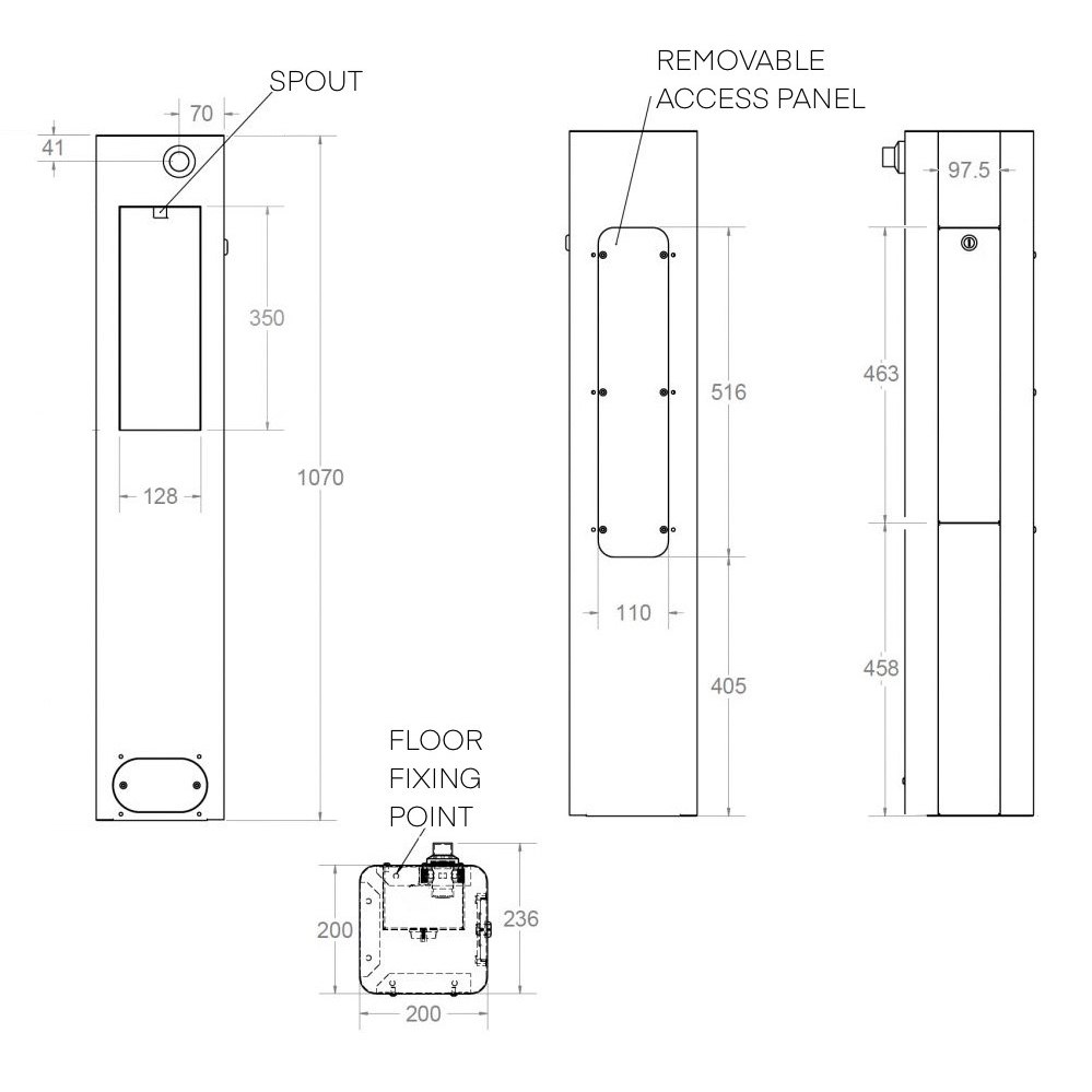 Stainless Steel Floor Standing Bottle Filler