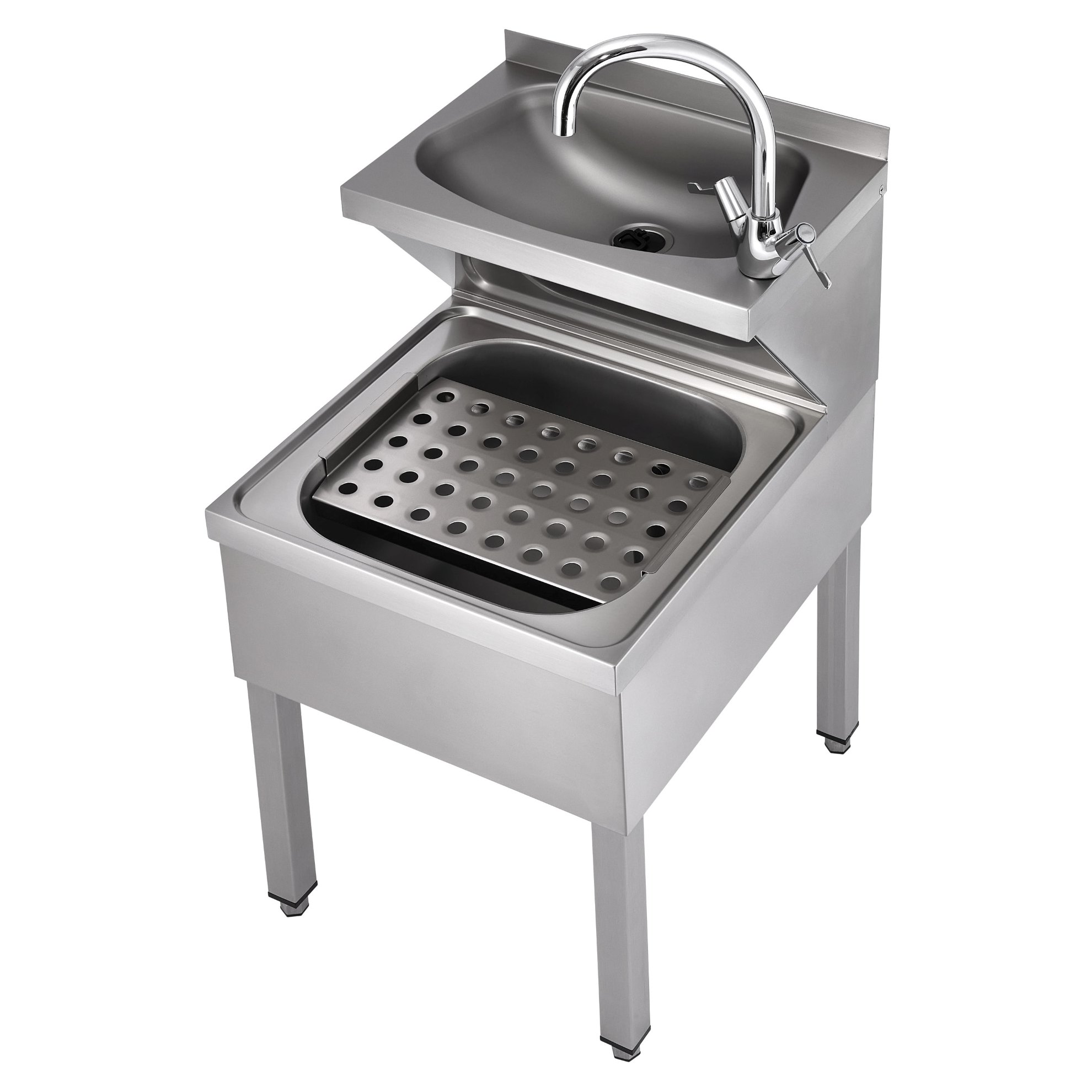 Janitorial Unit - Stainless Steel Bucket Sink With Hand Wash