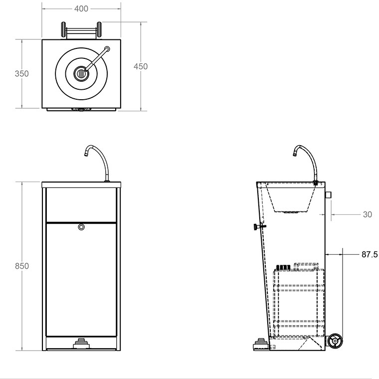 Portable Hand Wash Basin With Foot Pump & Water Tank