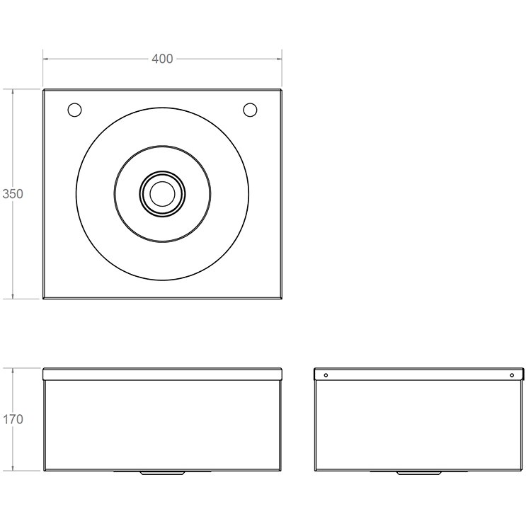 Stainless Steel 400mm Wide Wash Basin
