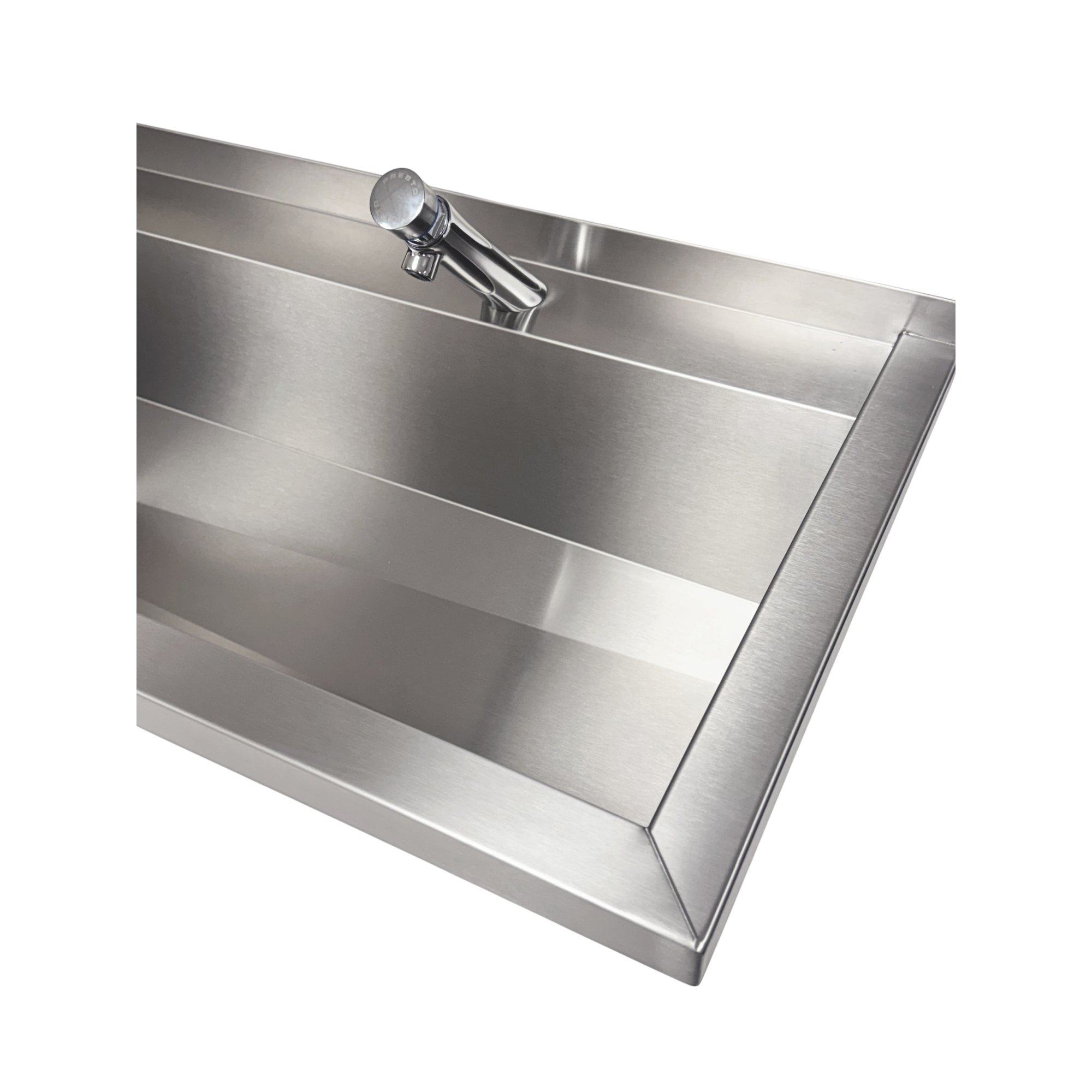 Commercial Wash Trough With Press Button Time Flow Taps