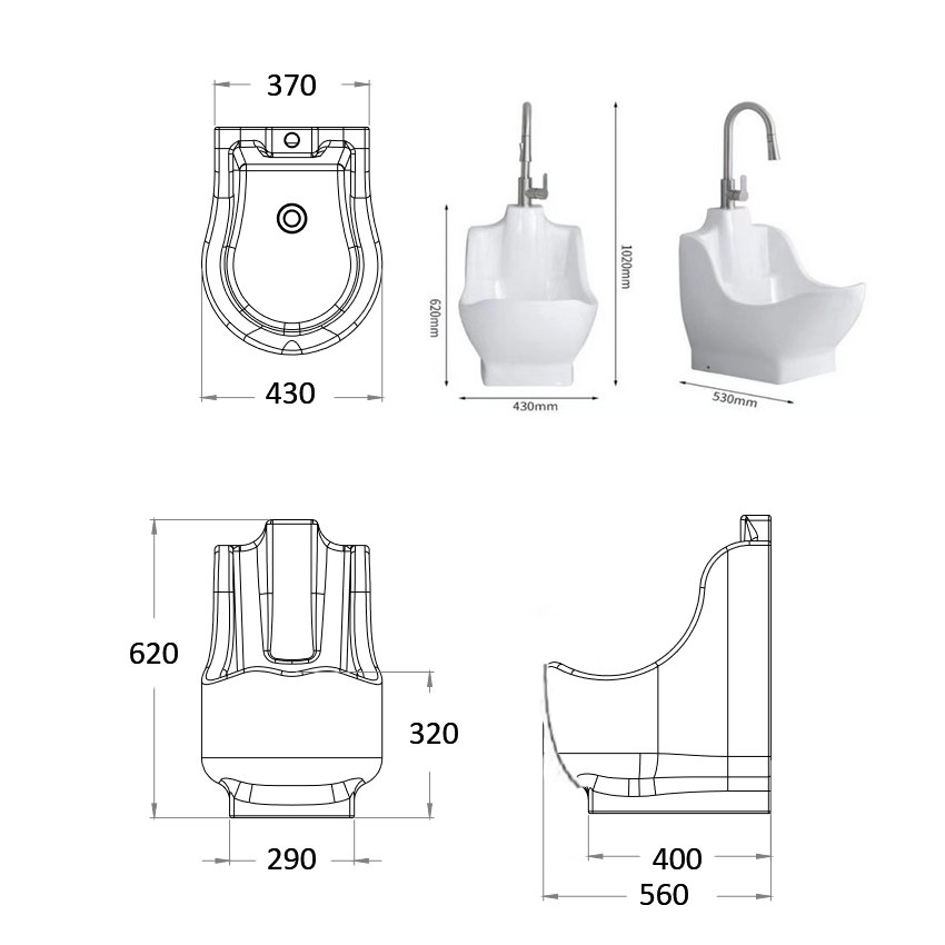 Single Wudu Ablution Station With Separate Stool