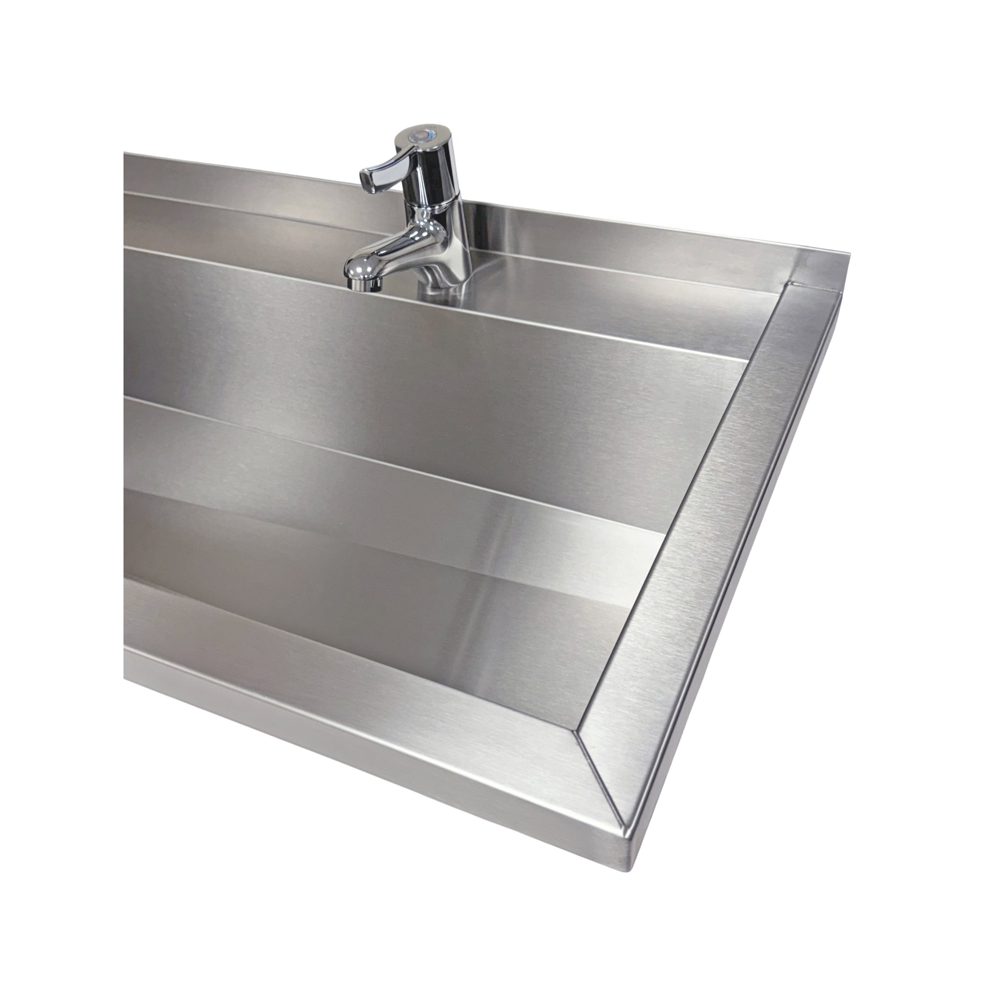 Contract Wash Trough With Monobloc Lever Mixer Taps