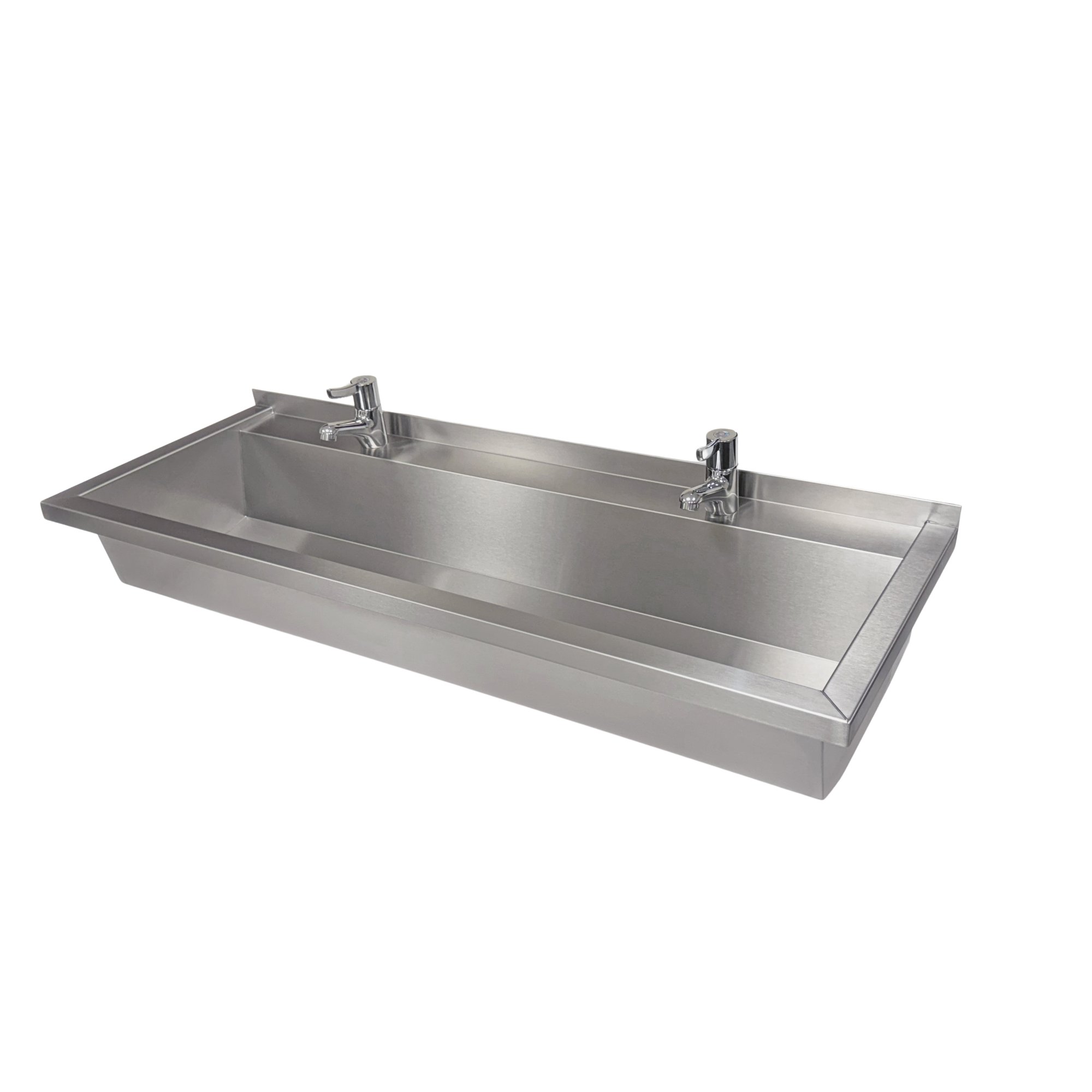 Contract Wash Trough With Monobloc Lever Mixer Taps