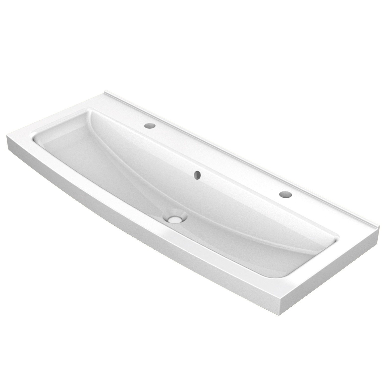 KWC Miranit Wash Trough With 2 x Single 35mm Tap Holes