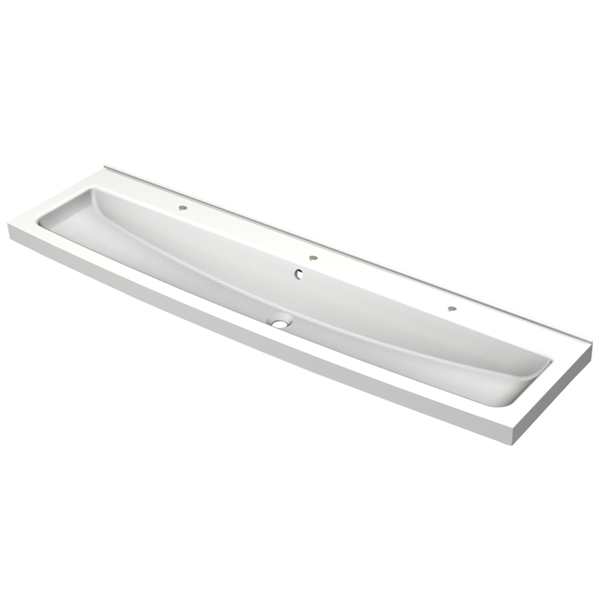KWC Miranit Wash Trough with 3 x Single 35mm Tap Holes