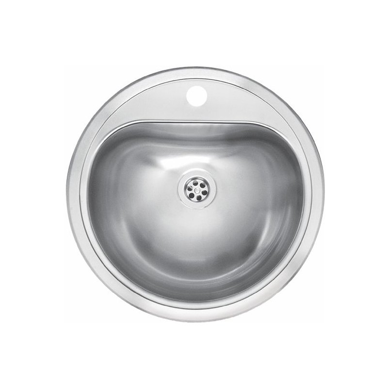 Stainless Steel Inset D Shape Sink Bowl with Single Tap Hole