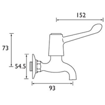 Wall mounted Bib Taps: Lever, Cross Head & Time Flow