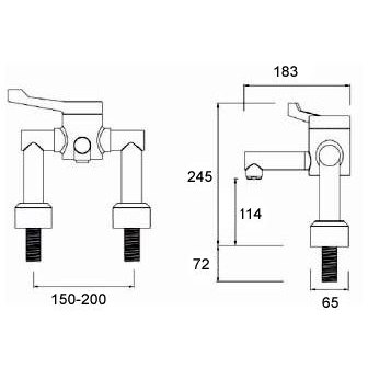 HTM64 Compliant Lever Operated Tap Deck Mounted