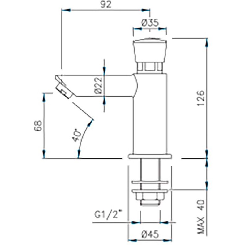 Time Flow Press Button Taps: Soft Touch