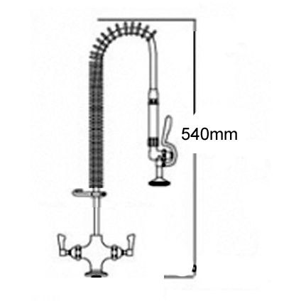 Super Short Pot Wash Tap Single Pedestal Twin Water Supply