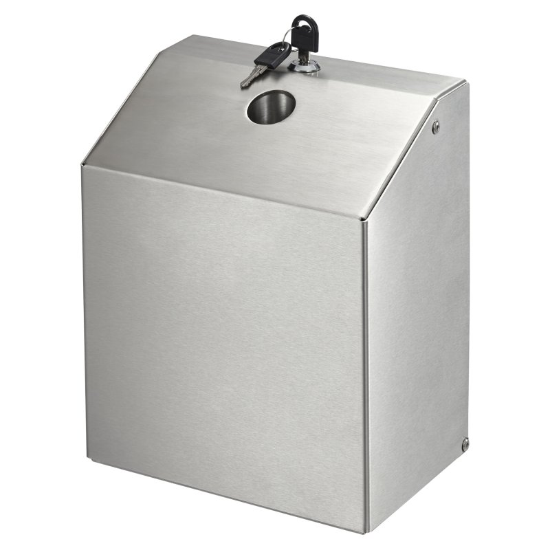 Sharps Disposal Box: Wall Mounted: Stainless Steel