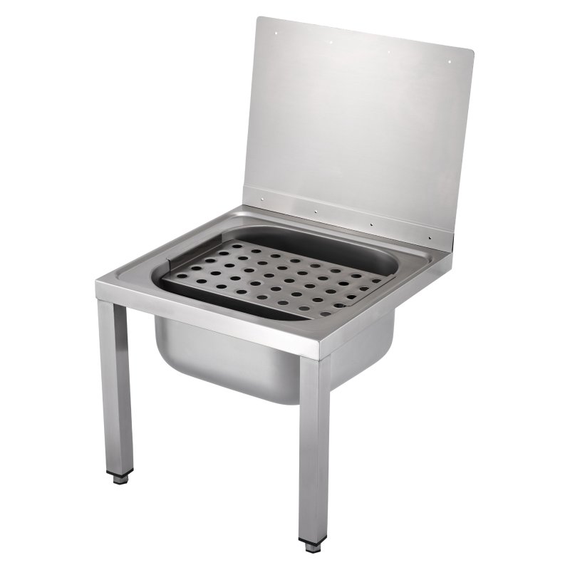 Stainless Steel Cleaners Sink With Removable Grating