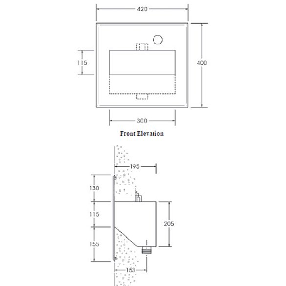 Stainless Steel Recessed Hand Rinse Unit