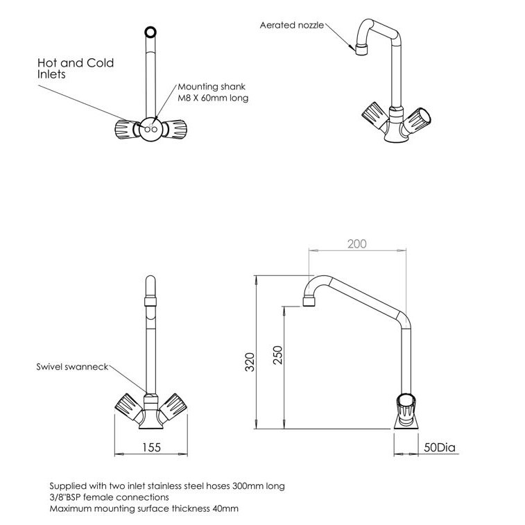 Laboratory Water Taps And Lab Gas Taps
